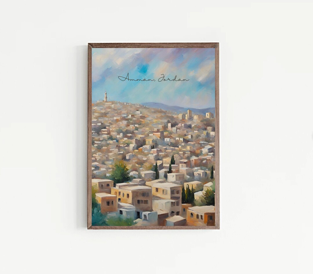 PRINTABLE Amman Travel Print ~ Jordan Travel Poster | Painted Wall Art ...