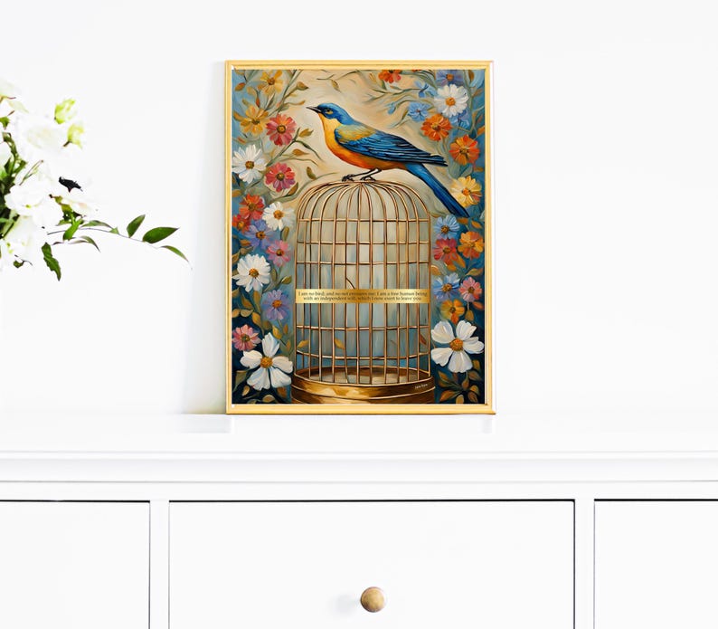 Charlotte Brontë Charlotte Brontë Wall Art, I Am No Bird Quote ...