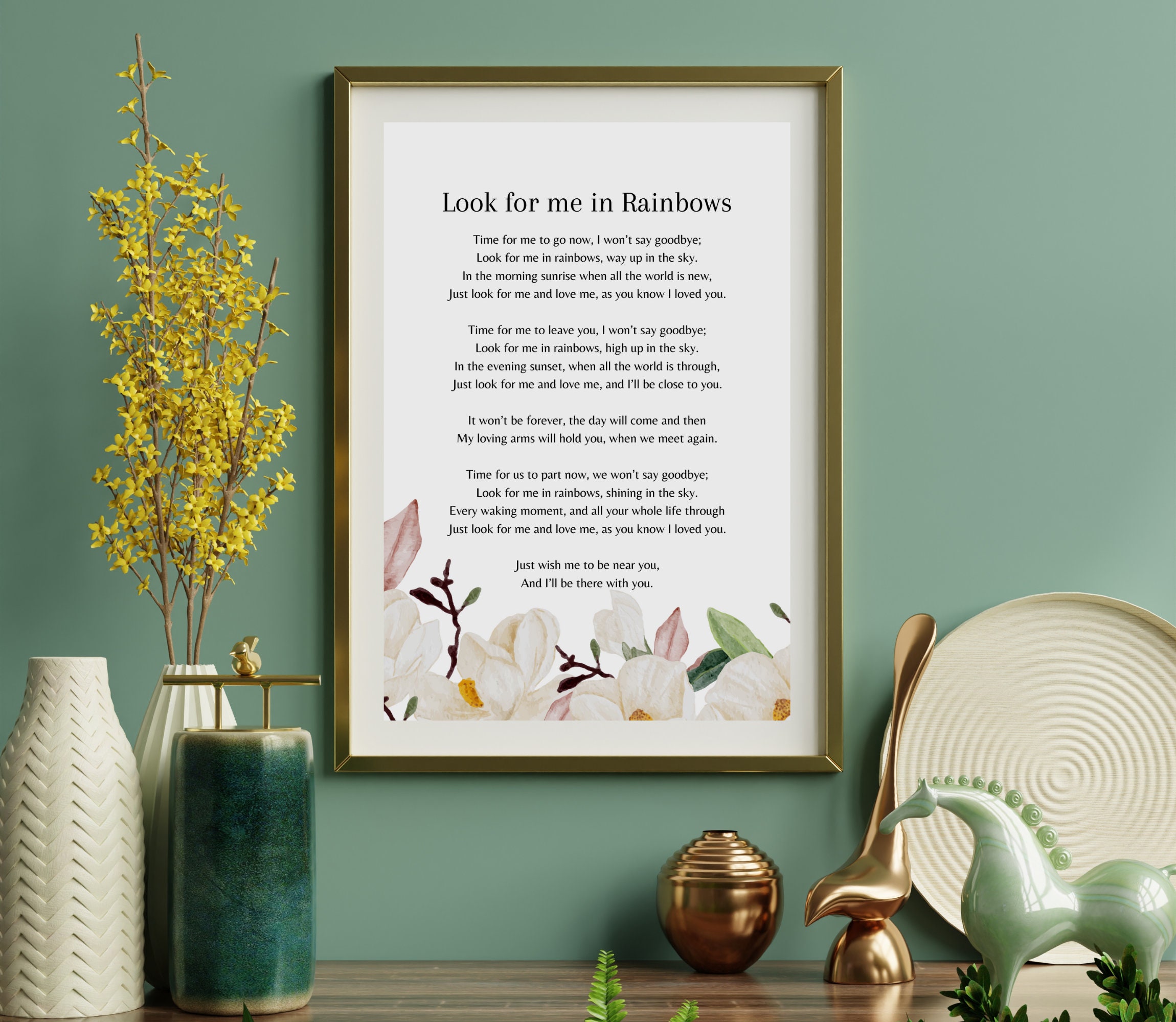 Look for Me in Rainbows | Funeral Poem | Memorial Gift | Loved One ...