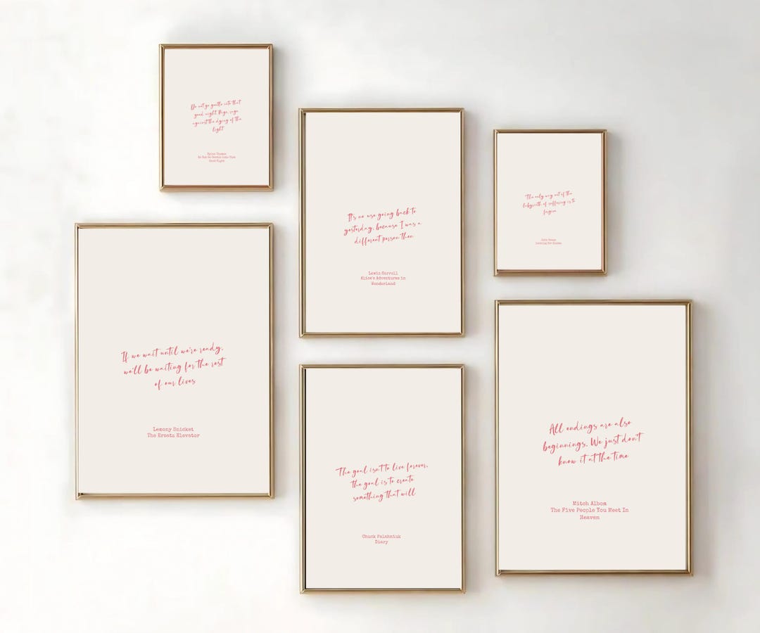 Set of 20 Modern Literary Quotes Digital Wall Art – Minimalist Book ...