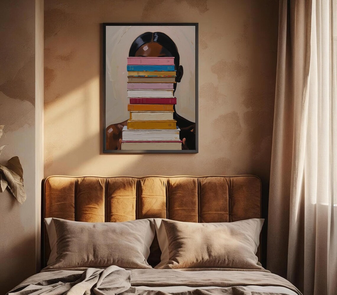 Black Woman Reading Print: Abstract Feminine Art (digital Download) - Etsy