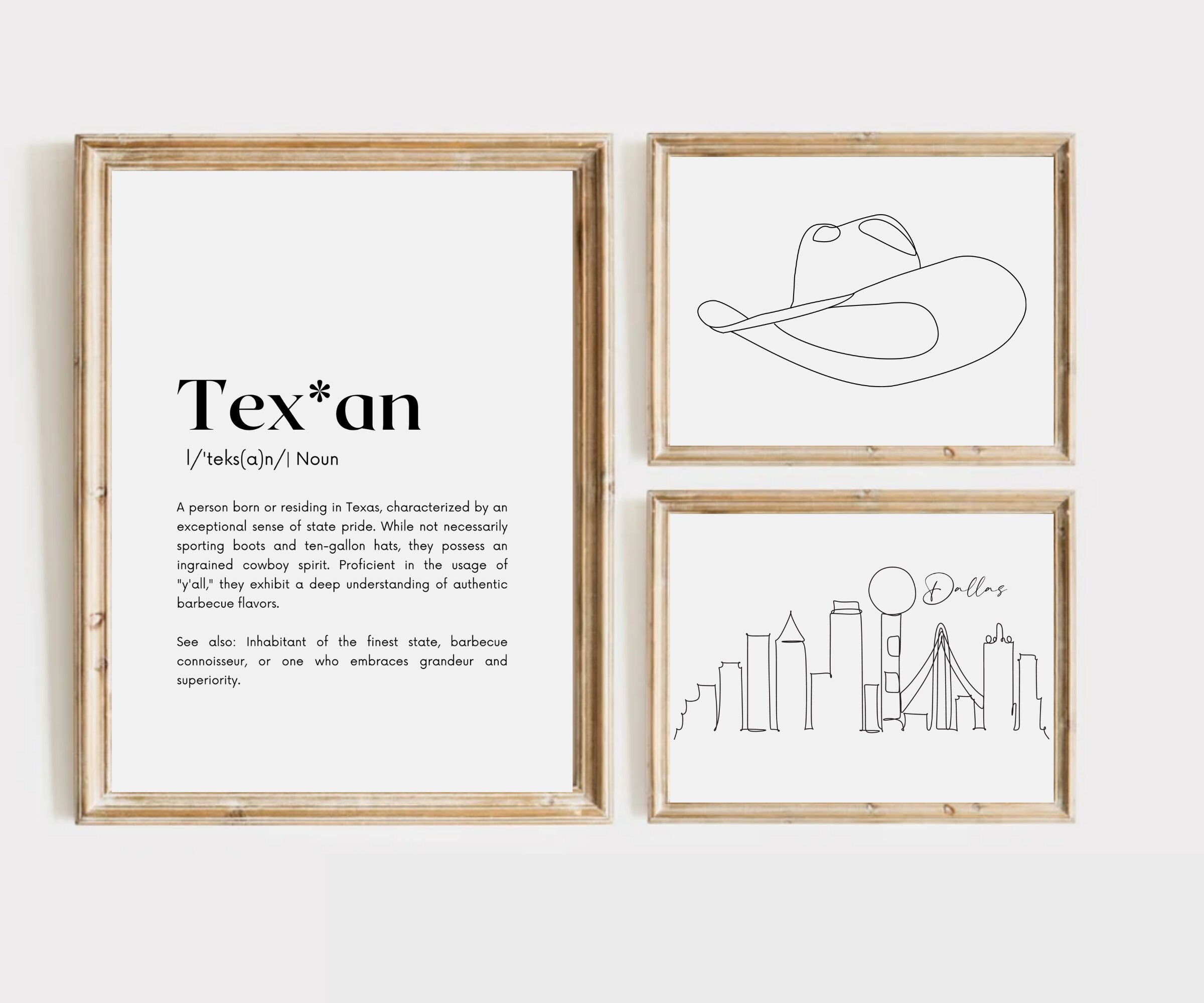 Texas Galeriewand Set von 12 PRINTABLES | Büro Dekor | Western Wandbild ...