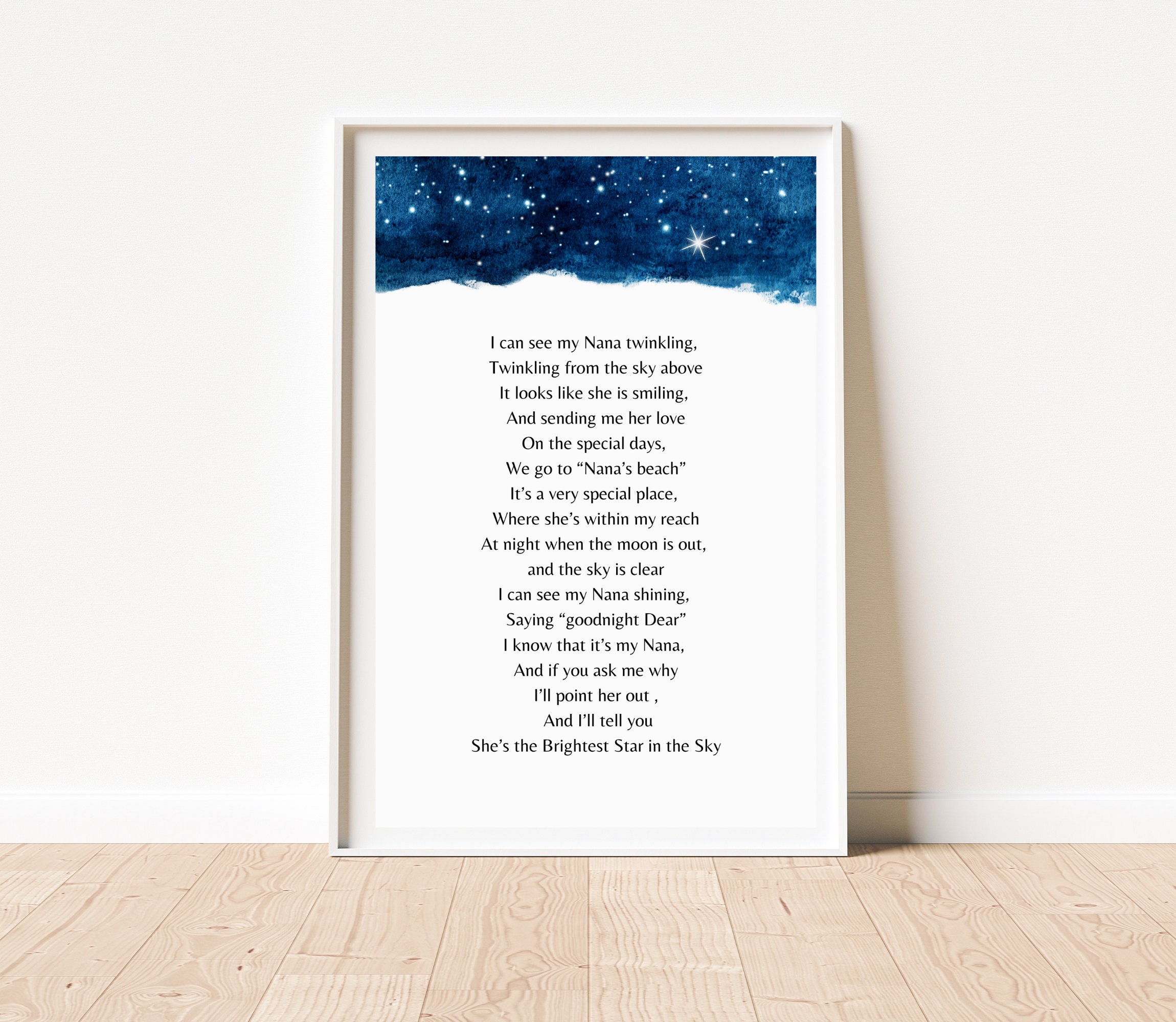 BRIGHTEST Star in the Sky Memorial Poem. Celebration of Life, Funeral ...