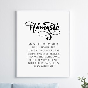 Namaste Definition Print, Namaste Sign, Namaste Printable, Yoga Poster ...