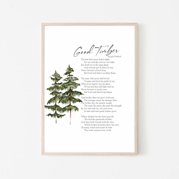 Good Timber Poem - Etsy