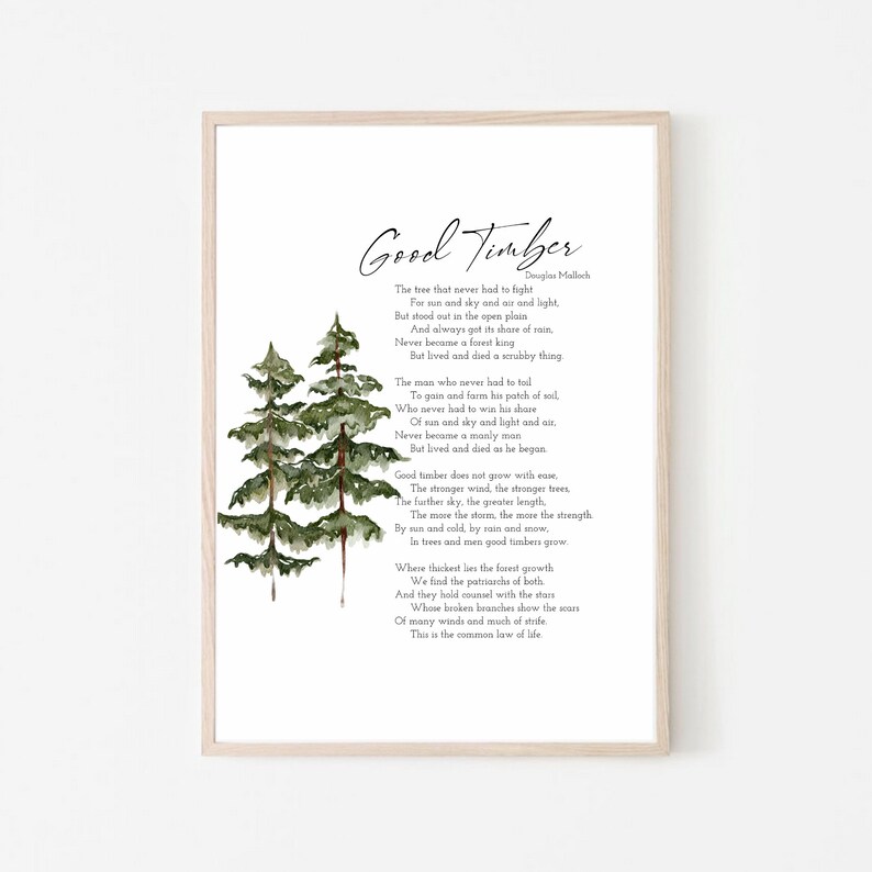 Good Timber Poem LDS Gift Thomas S Monson Mormon Quote - Etsy