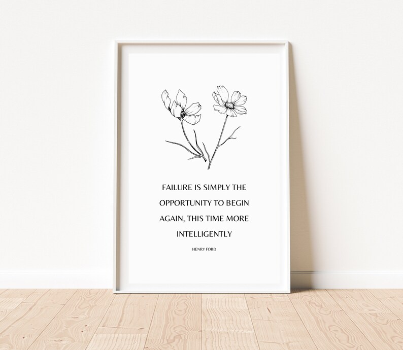 Henry Ford Quote Failure is Simply the Opportunity to Begin - Etsy