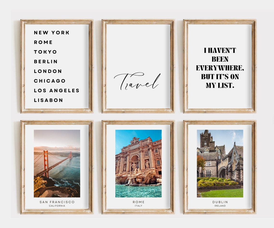 Travel Gallery Wall Set of 15 PRINTABLES | Home Office Decor | Traveler ...