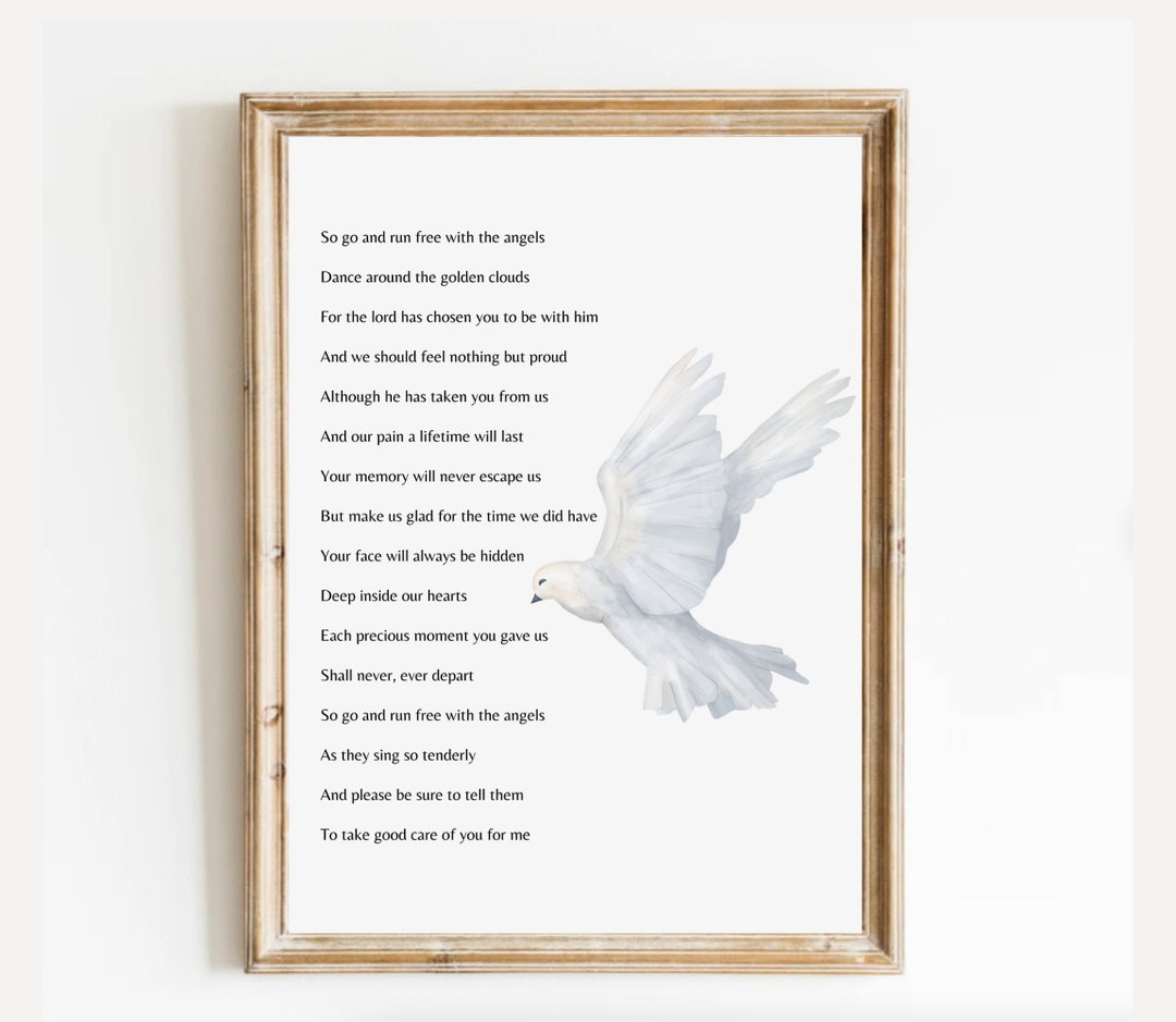 So Go and Run Free Memorial Poem. Celebration of Life, Funeral ...