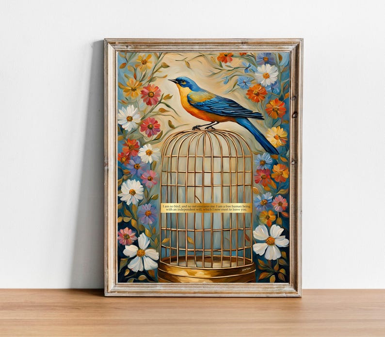 Charlotte Brontë Charlotte Brontë Wall Art, I Am No Bird Quote ...