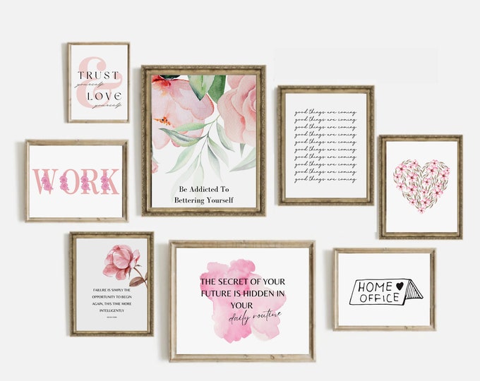 Home Office Set of 18 Prints, Office Wall Decor, Home Office Decor ...