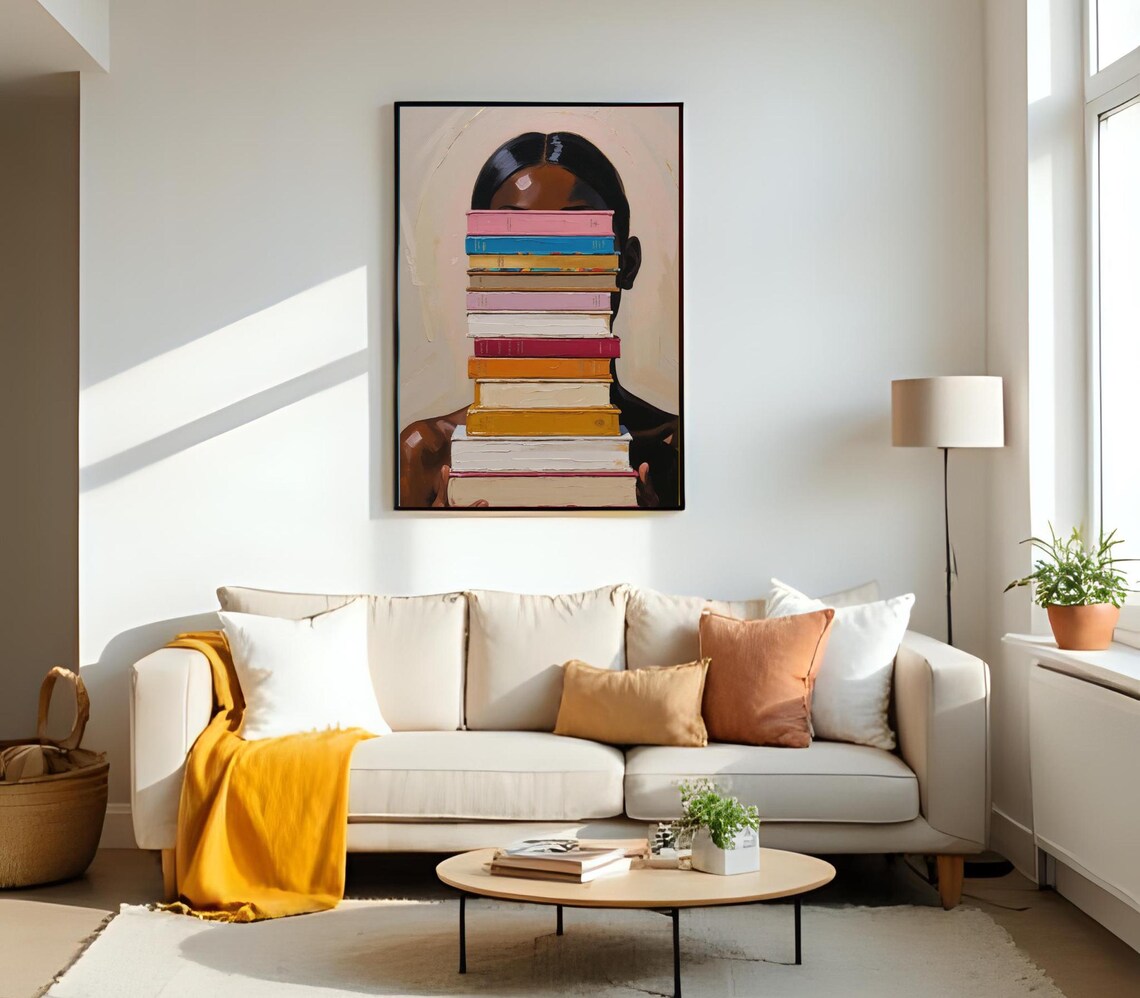 Black Woman Reading Print: Abstract Feminine Art (digital Download) - Etsy