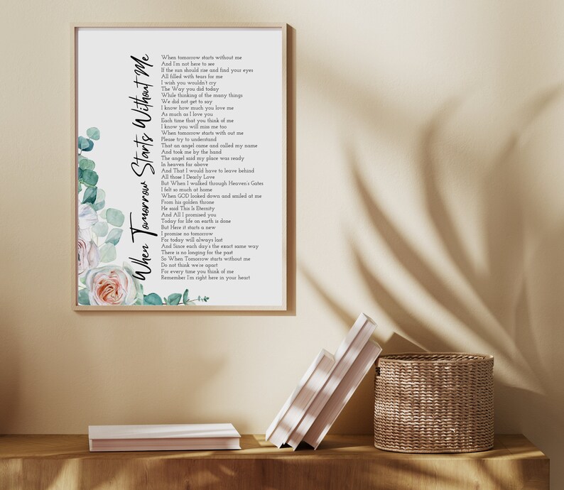 When Tomorrow Starts Without Me Printable Poem, Digital Download, Grief ...