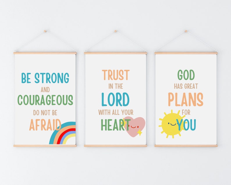 Kids Bible Verse Scripture Poster Wall Art Church Sunday - Etsy