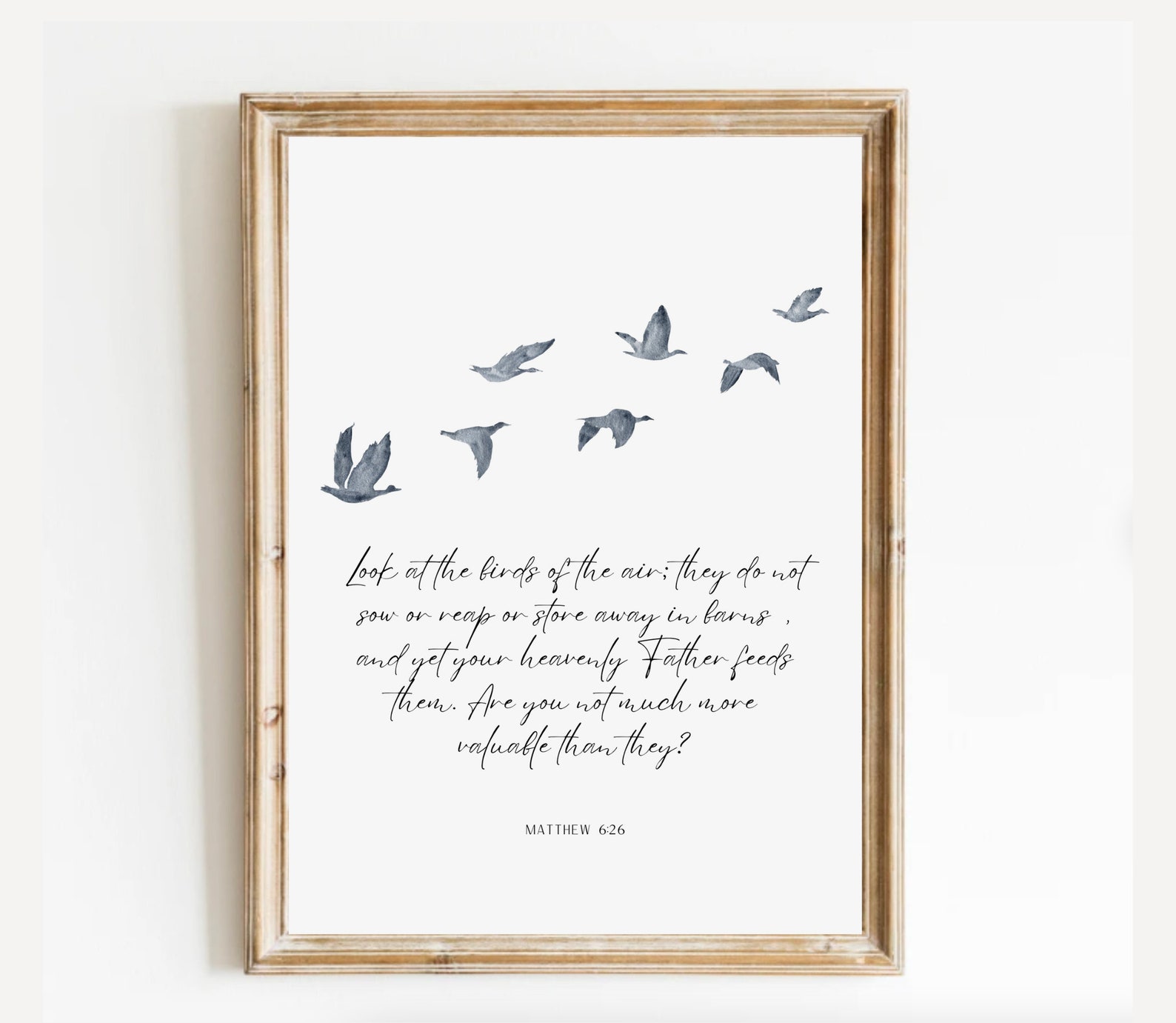Look at the Birds of the Air Matthew 6:26, Bible Verse Print, Christian ...
