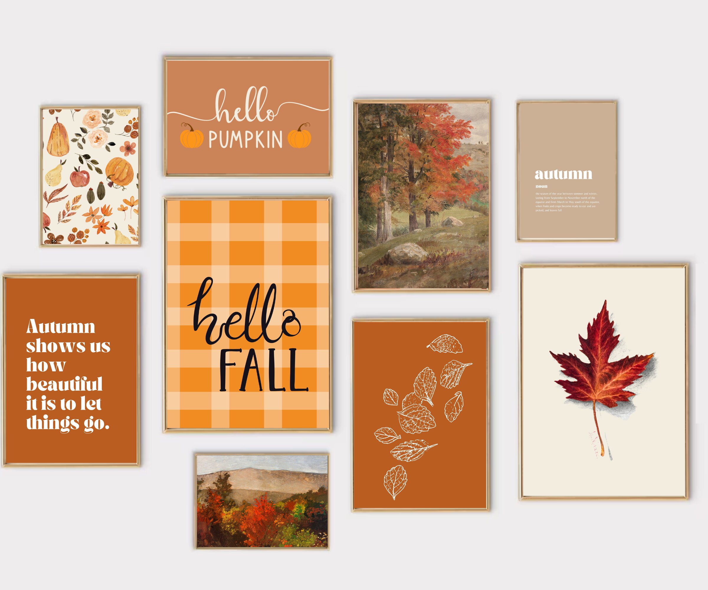 Fall Painting Set of 10 Prints, Fall Printable Art, Fall Wall Art ...