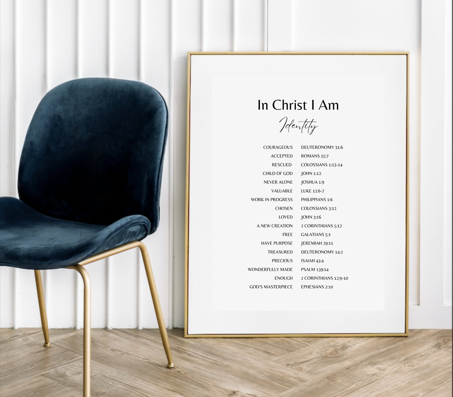 In Christ I Am Identity, Bible Verse Print, Christian Gift, Scripture ...