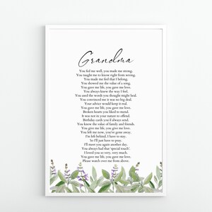 Grandma Memorial Poem. Celebration of Life, Funeral Remembrance Poem ...