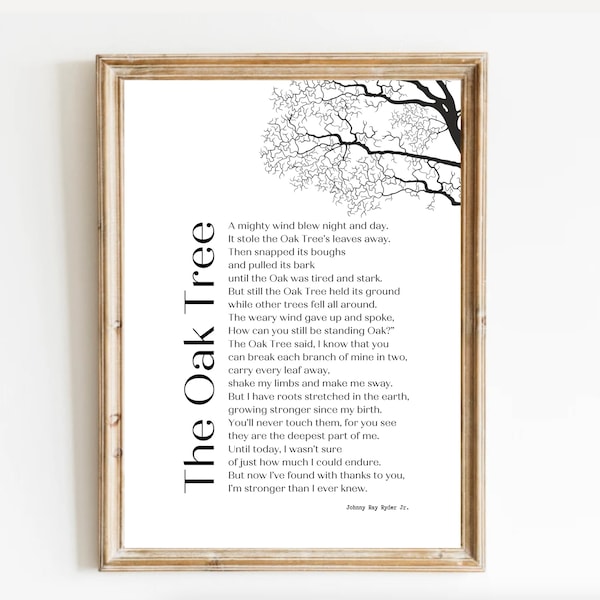 The Oak Tree Poem Digital Print - Etsy
