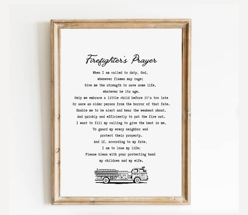 A Firefighter's Prayer - 2 | Christian | Bible | Fireman | Wall Art ...