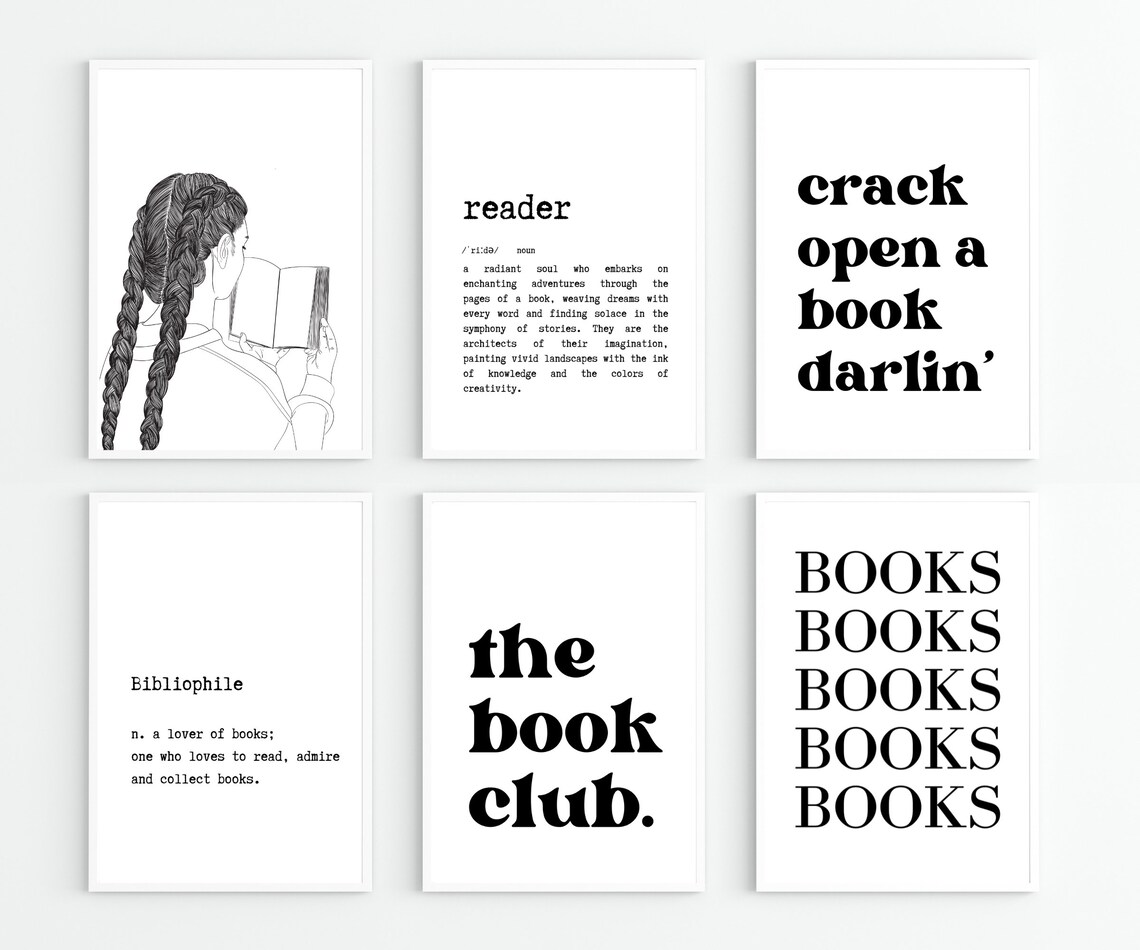 Book Quote Gallery Wall Art Prints, Set of 8 (digital Download) - Etsy
