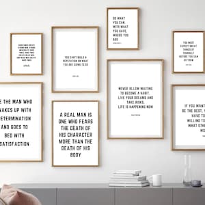 Set of 20 Motivational Quotes for Men Digital Wall Art, Masculine ...