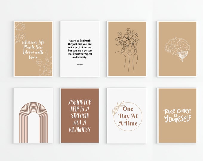 18 Therapist Office Art Decor, Psychologist Print Bundle, Counseling ...