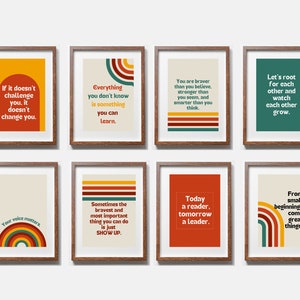 Set of Boho Educational Posters Growth Mindset Editable - Etsy