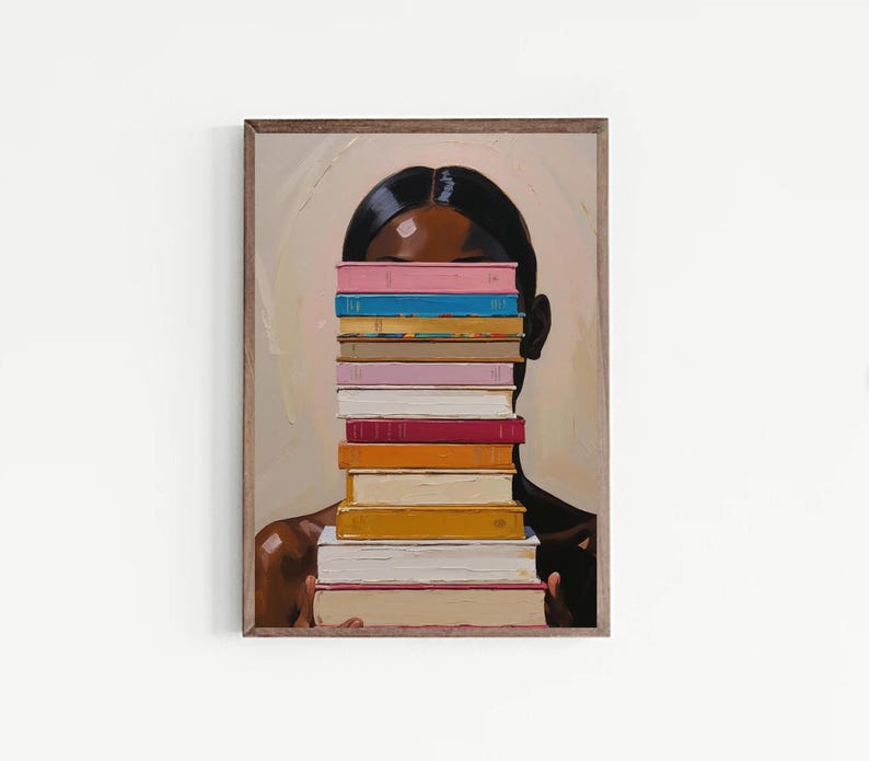 Black Woman Reading Print: Abstract Feminine Art (digital Download) - Etsy