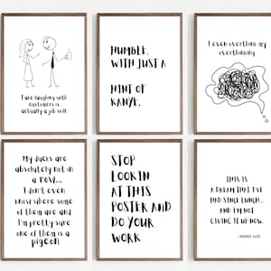 Funny Office Wall Gallery, PRINTABLE, Funny Wall Art, Office Prints ...