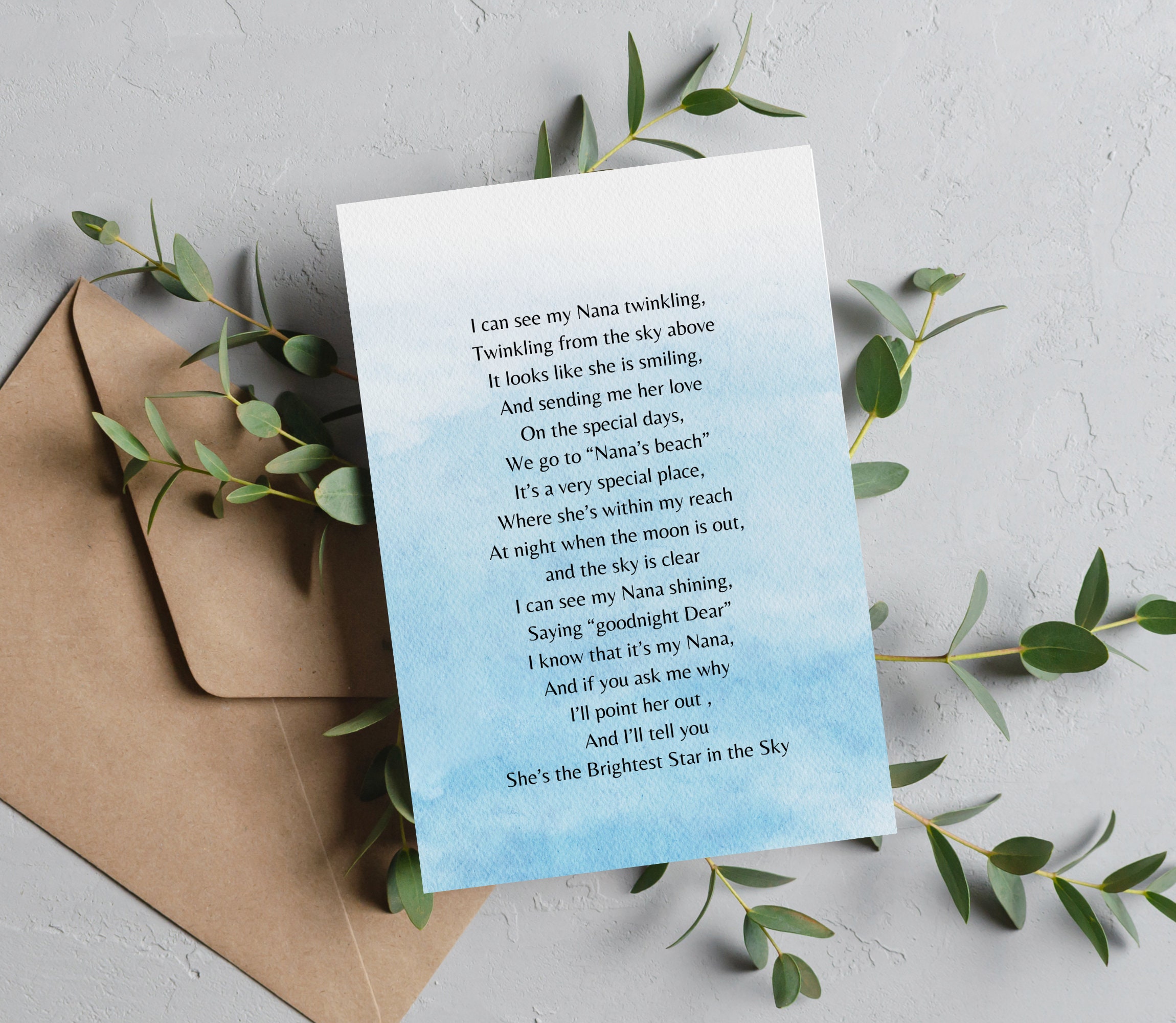 BRIGHTEST Star in the Sky Memorial Poem. Celebration of Life - Etsy