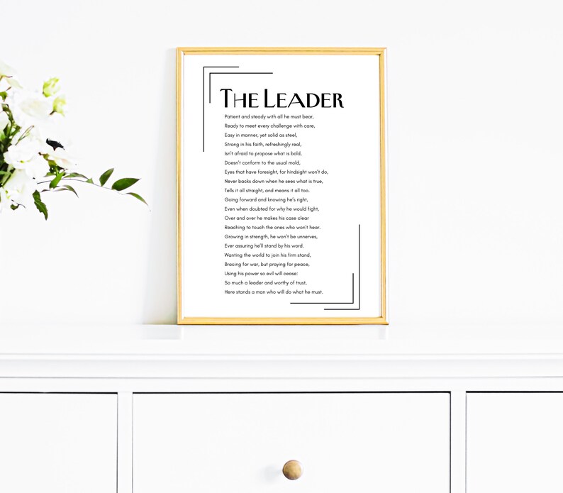 The Leader Poem Poster | Gift for Boss – Male & Female Versions ...