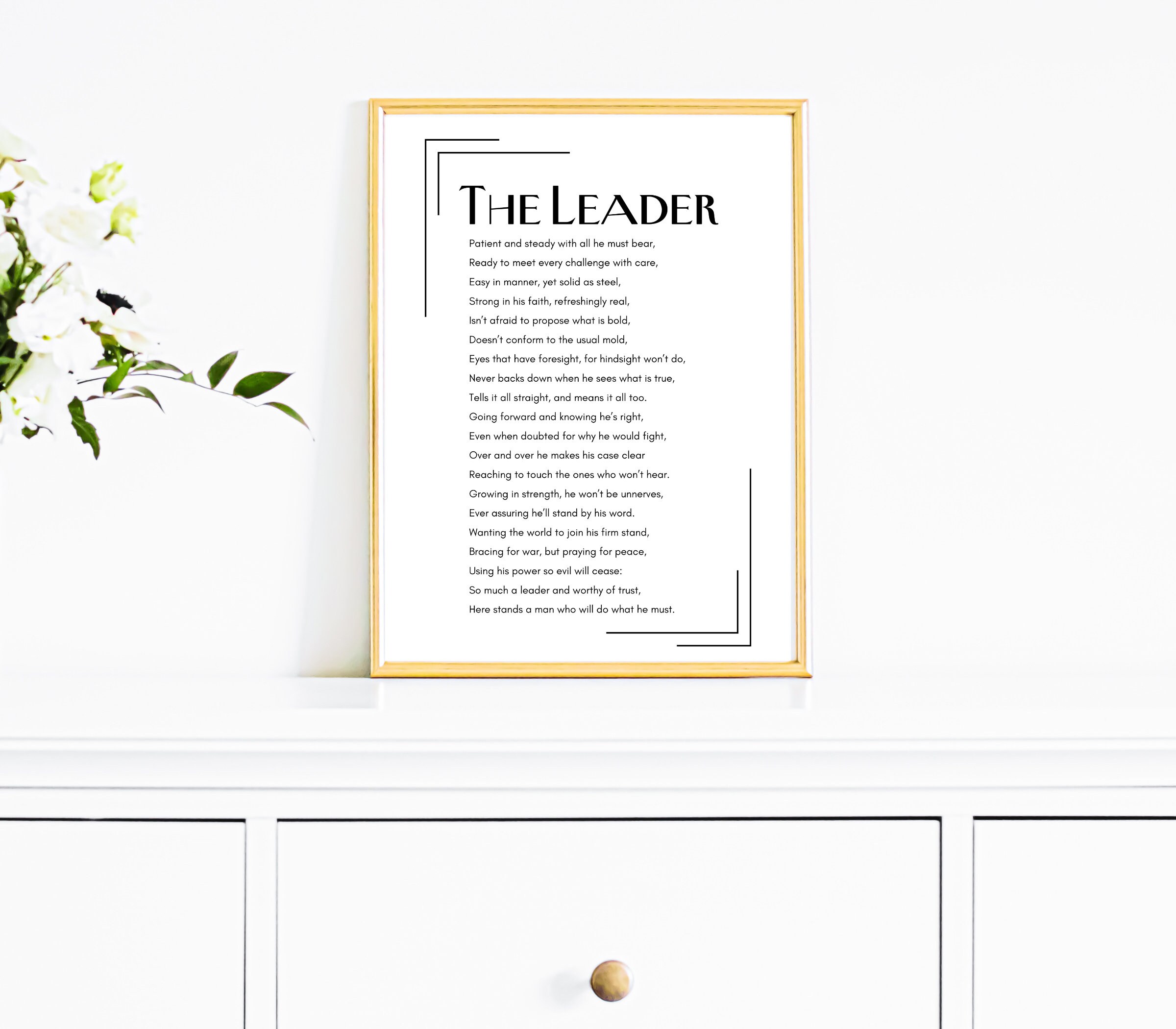 The Leader Poem Poster | Gift for Boss – Male & Female Versions ...