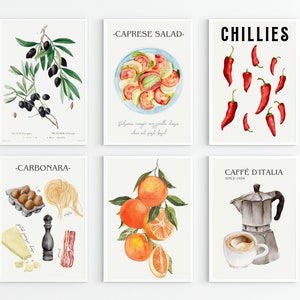Italian Kitchen Wall Decor | Kitchen Wall Art Set of 12 PRINTABLES ...
