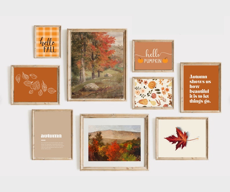 Fall Painting Set of 10 Prints, Fall Printable Art, Fall Wall Art ...