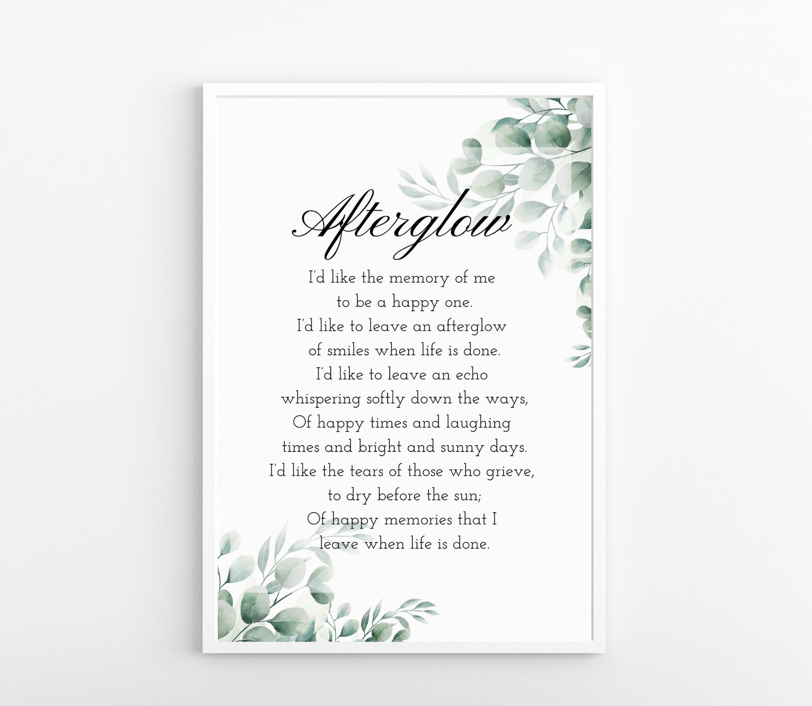 Afterglow Poem, Funeral Poem, Lost Loved One Poem, in Memory Of, Grief ...