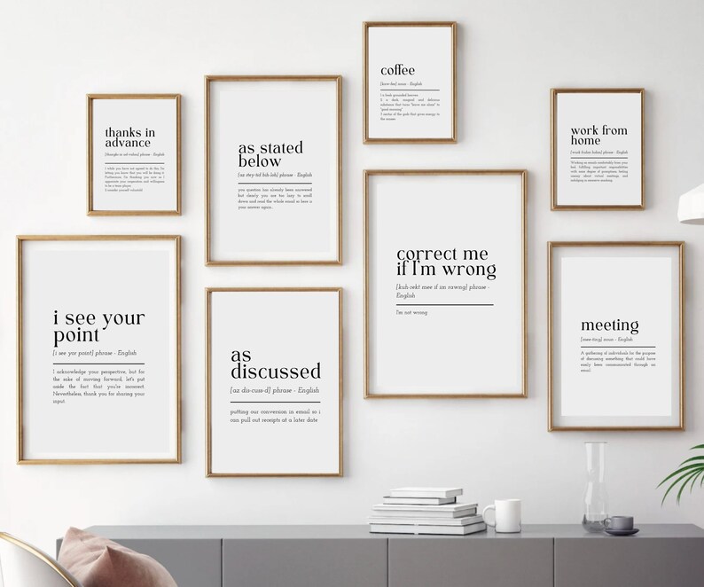 Set of 18 PRINTABLES Home Office Decor Funny Office Decor - Etsy