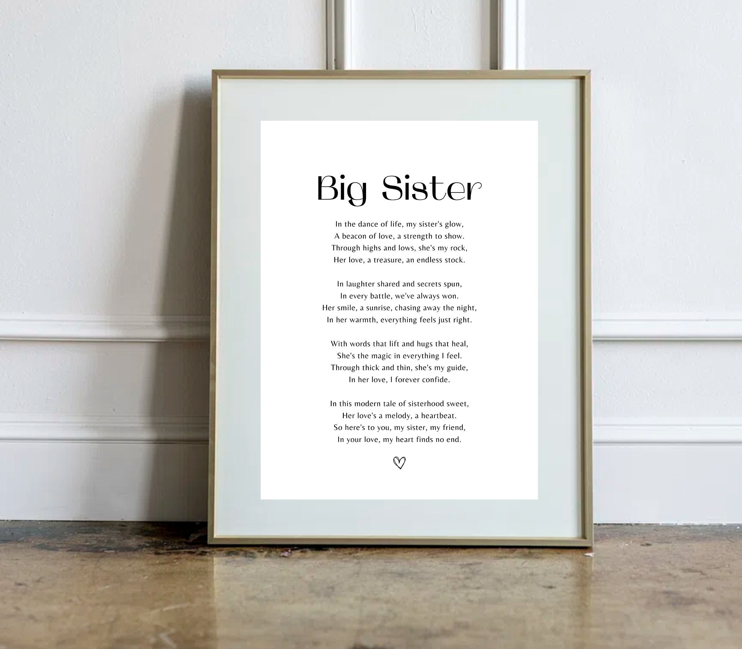 Big Sister Poem PRINT, Big Sister Gift, Sister Poem, Gift for Sisters ...