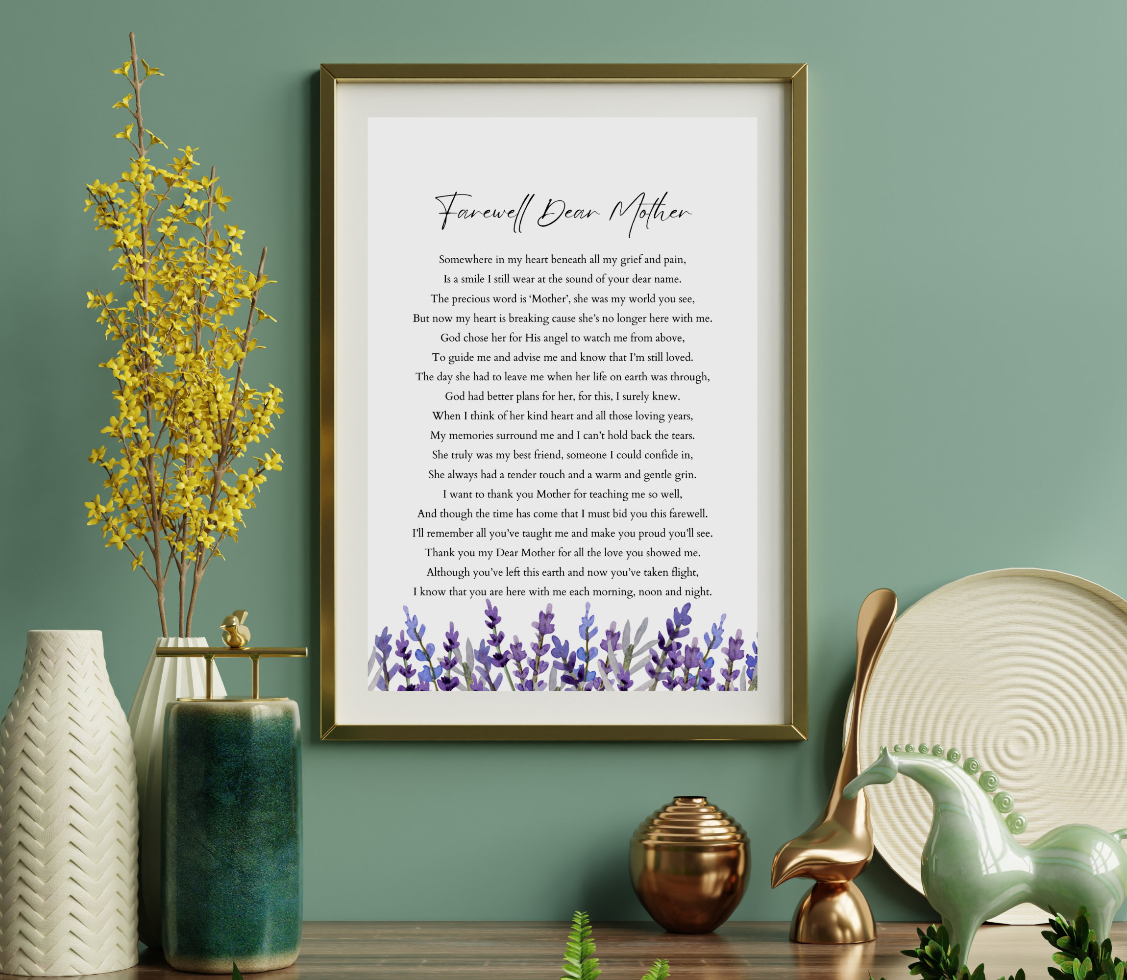 Farewell Dear Mother Funeral Printable Poem Digital - Etsy