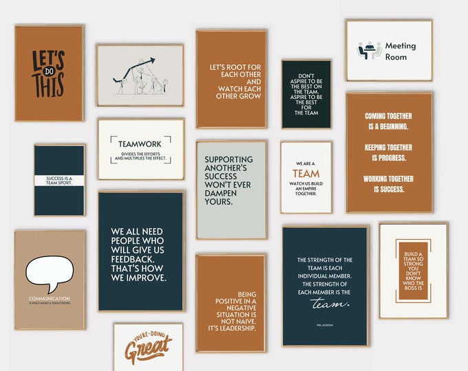 Office Wall Decor Professional, Office Wall Art Print Set of 6, Modern ...
