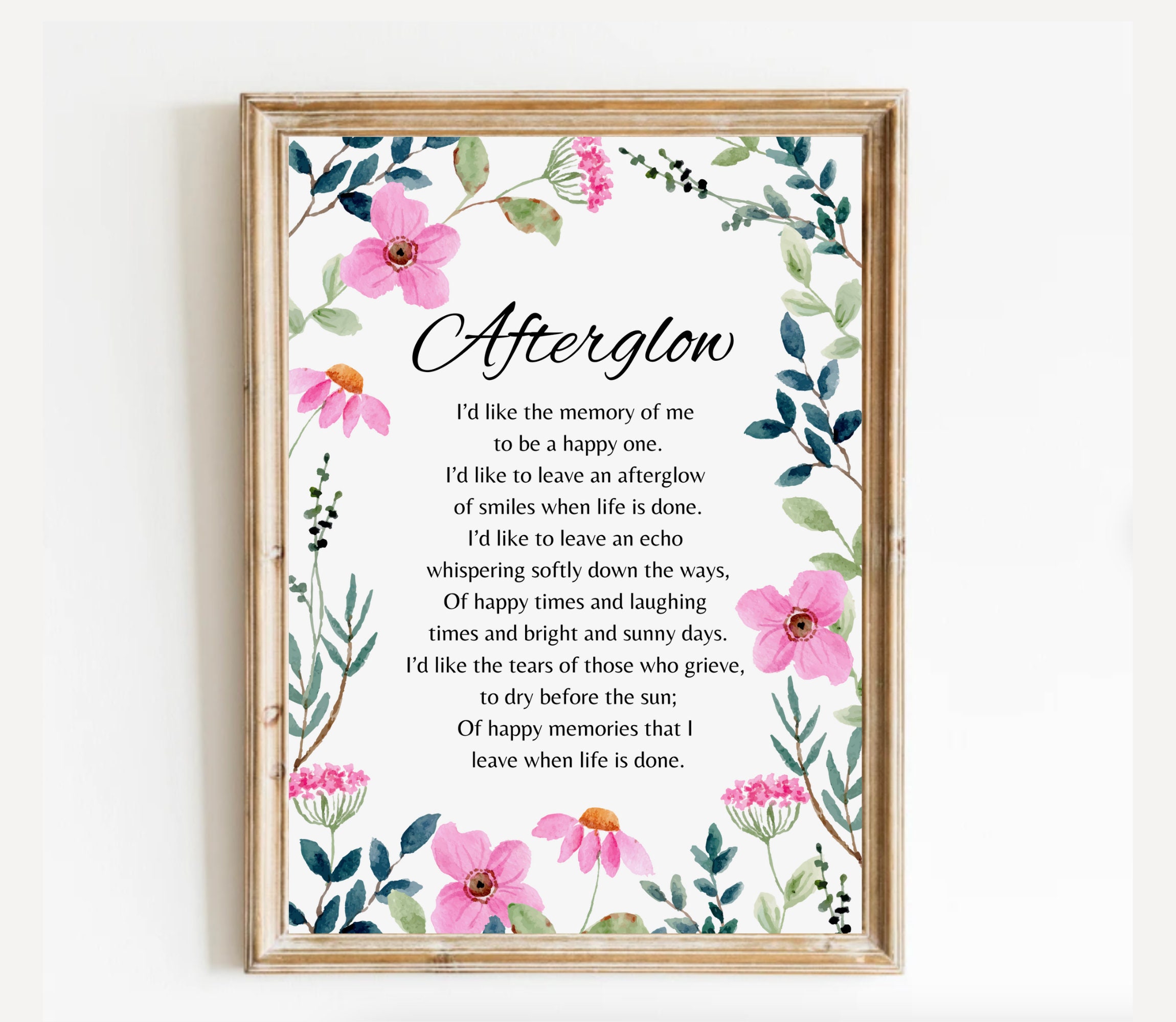 Afterglow Poem, Funeral Poem, Lost Loved One Poem, in Memory Of, Grief ...