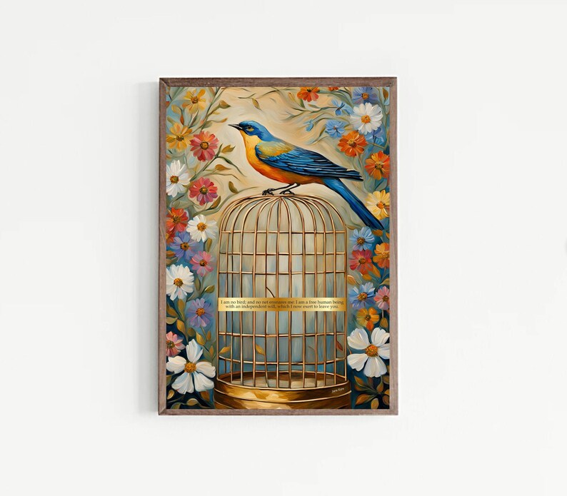 Charlotte Brontë Charlotte Brontë Wall Art, I Am No Bird Quote ...
