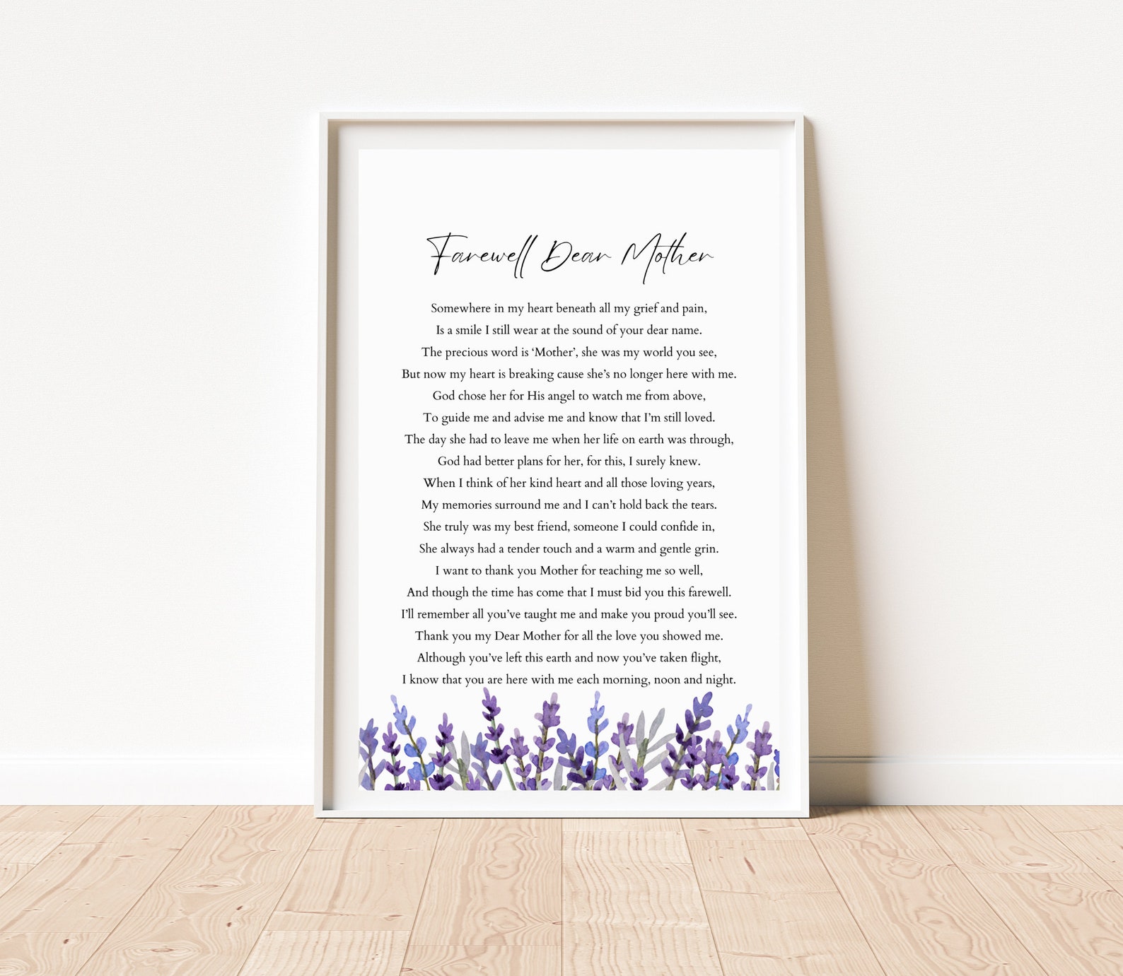 Farewell Dear Mother Funeral Printable Poem Digital - Etsy Canada