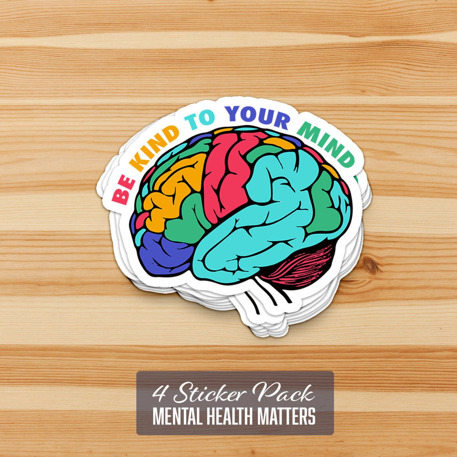 Mental Health Awareness Vinyl Stickers 4 Pack Kiss Cut | Etsy