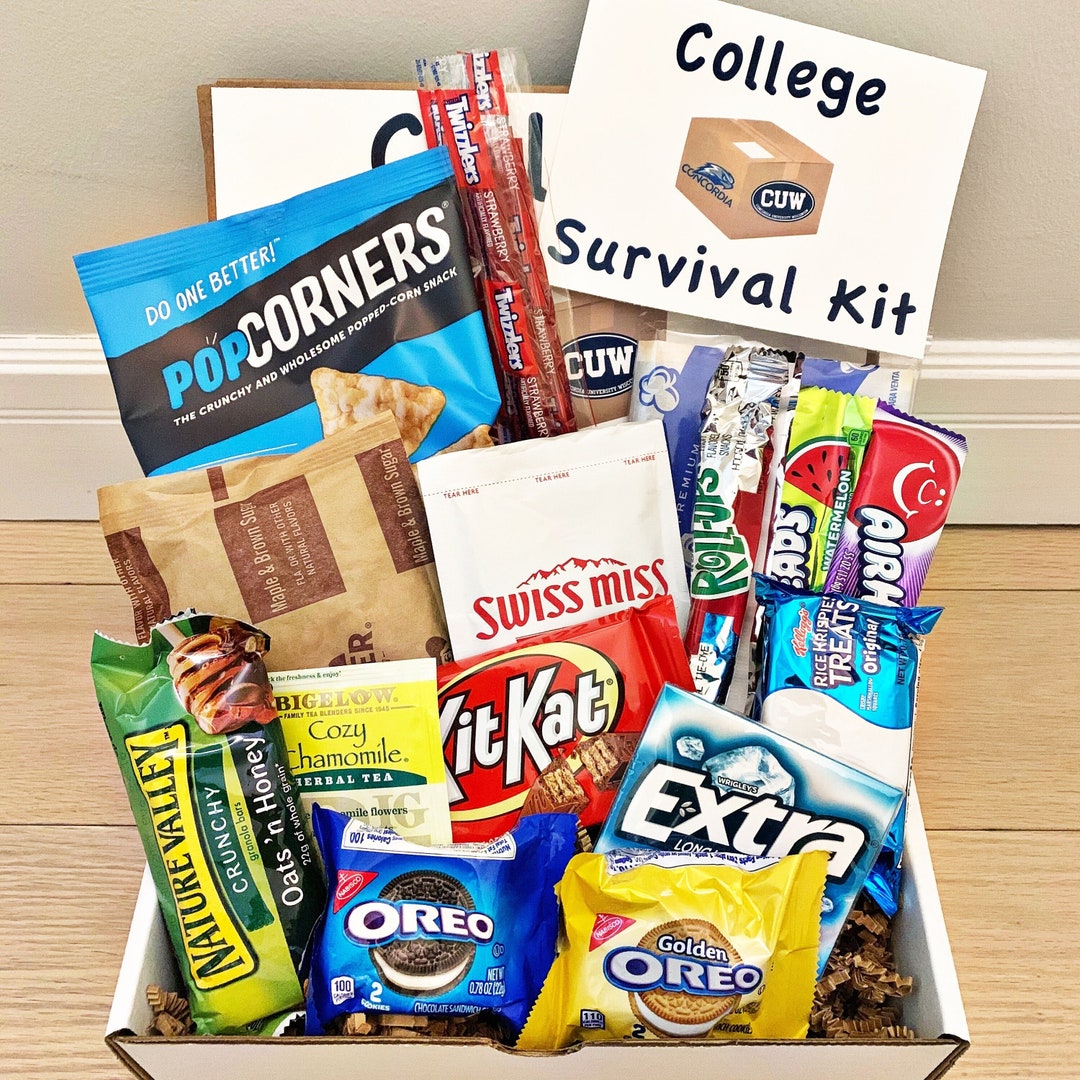 College Survival Kit - Custom College Care Package - College Snack Box ...