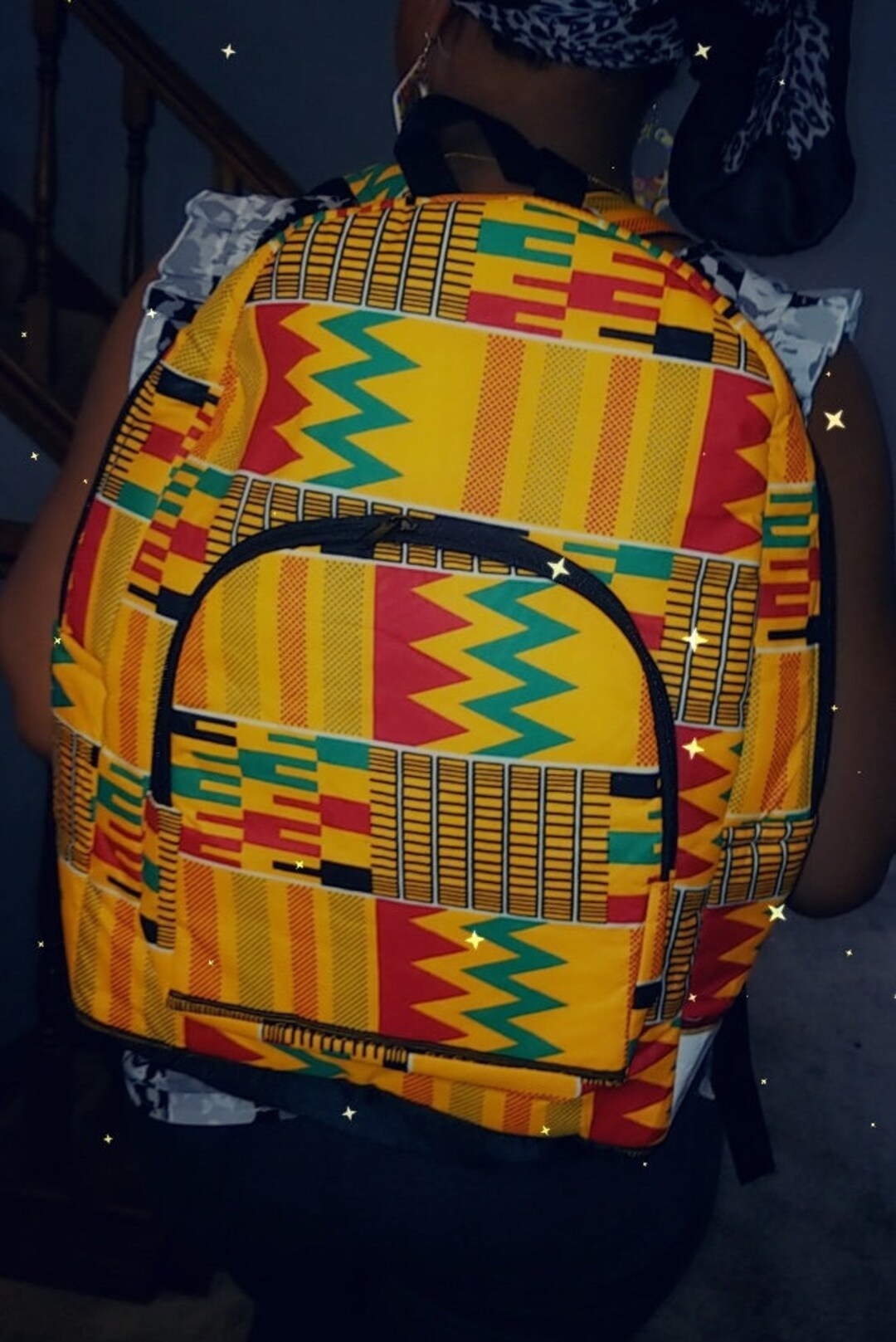 Kente African Print Cotton Backpack, African Backpack, Kente Backpack, Ankara Backpack, Kente ...