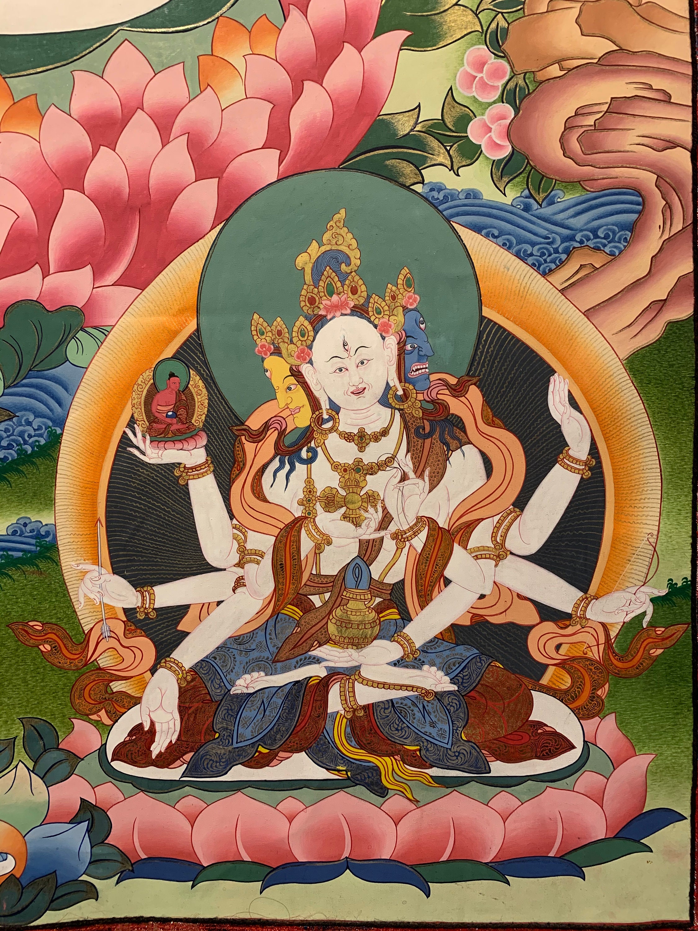 Large White Tara Thangka With Brocade Tibetan Goddess Tara - Etsy