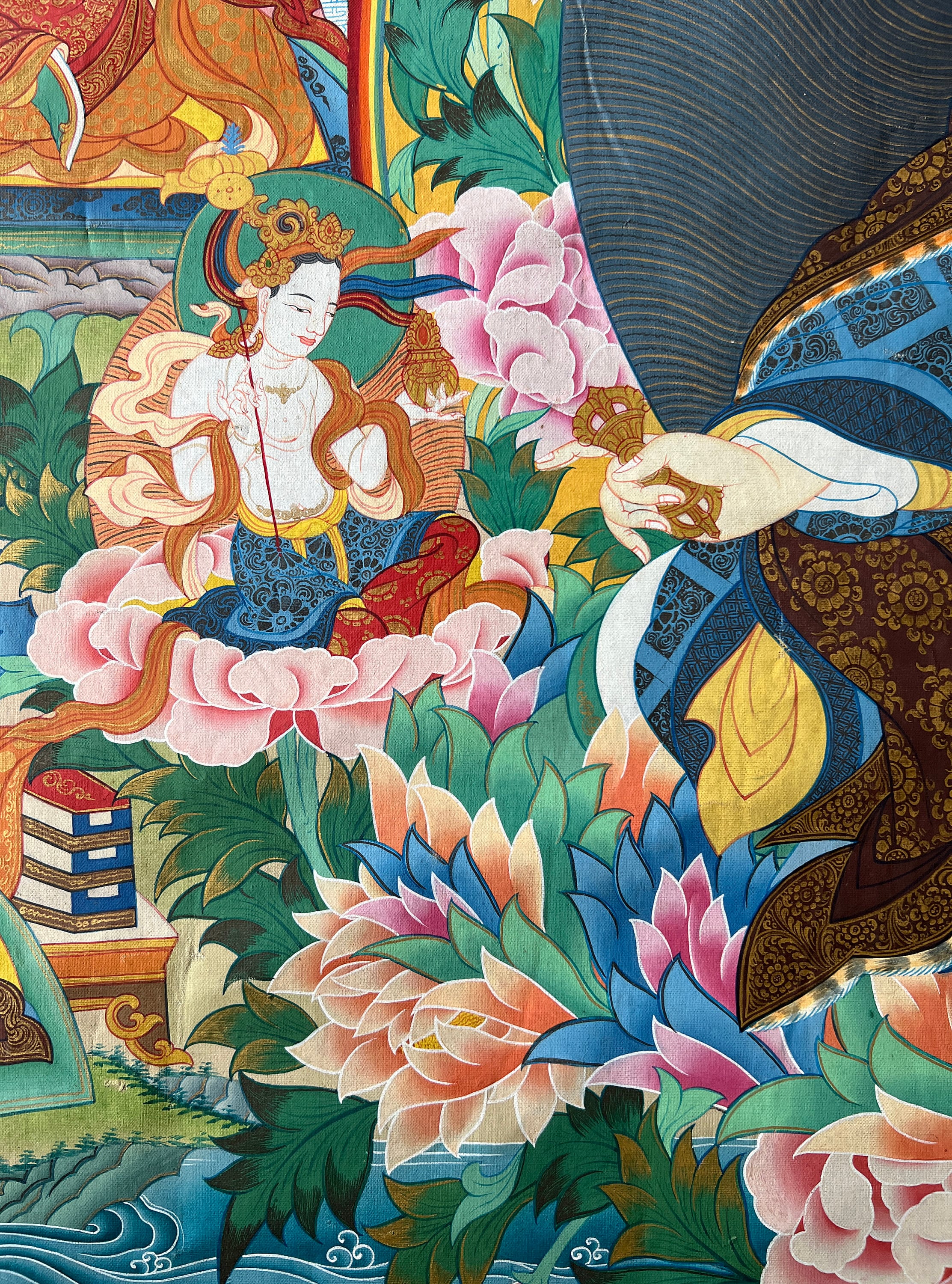 Guru Rinpoche and 25 Disciples Thangka Padmasambhava Thangka Tibetan ...