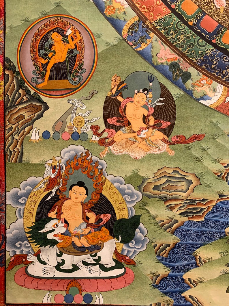 Large YOGINI DAKINI MANDALA Thangka Masterpiece Newari Buddhist Yogini Mandala Original Hand ...