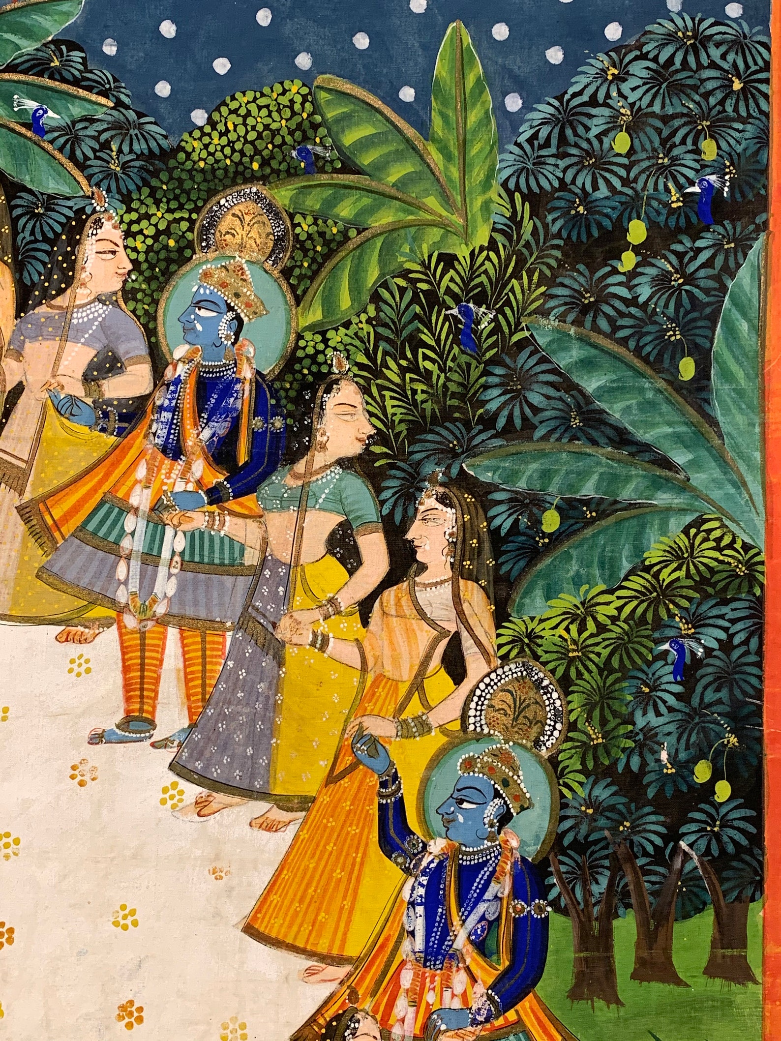 ANTIQUE PICHWAI Krishna's Dance of Divine Love Krishna and Gopis ...